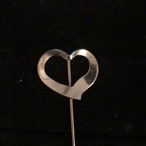 Jewelry | Vintage Sterling Silver Heart Shaped Stick Pin | Poshmark